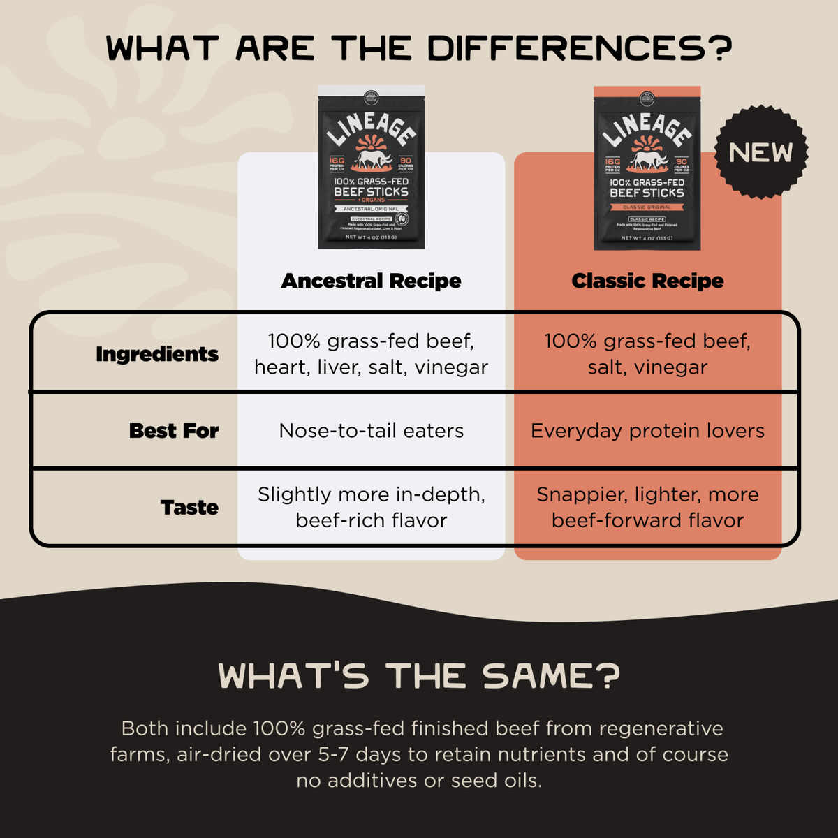 100% Grass-Fed Beef Sticks – Ancestral Recipe (Original Flavor ...